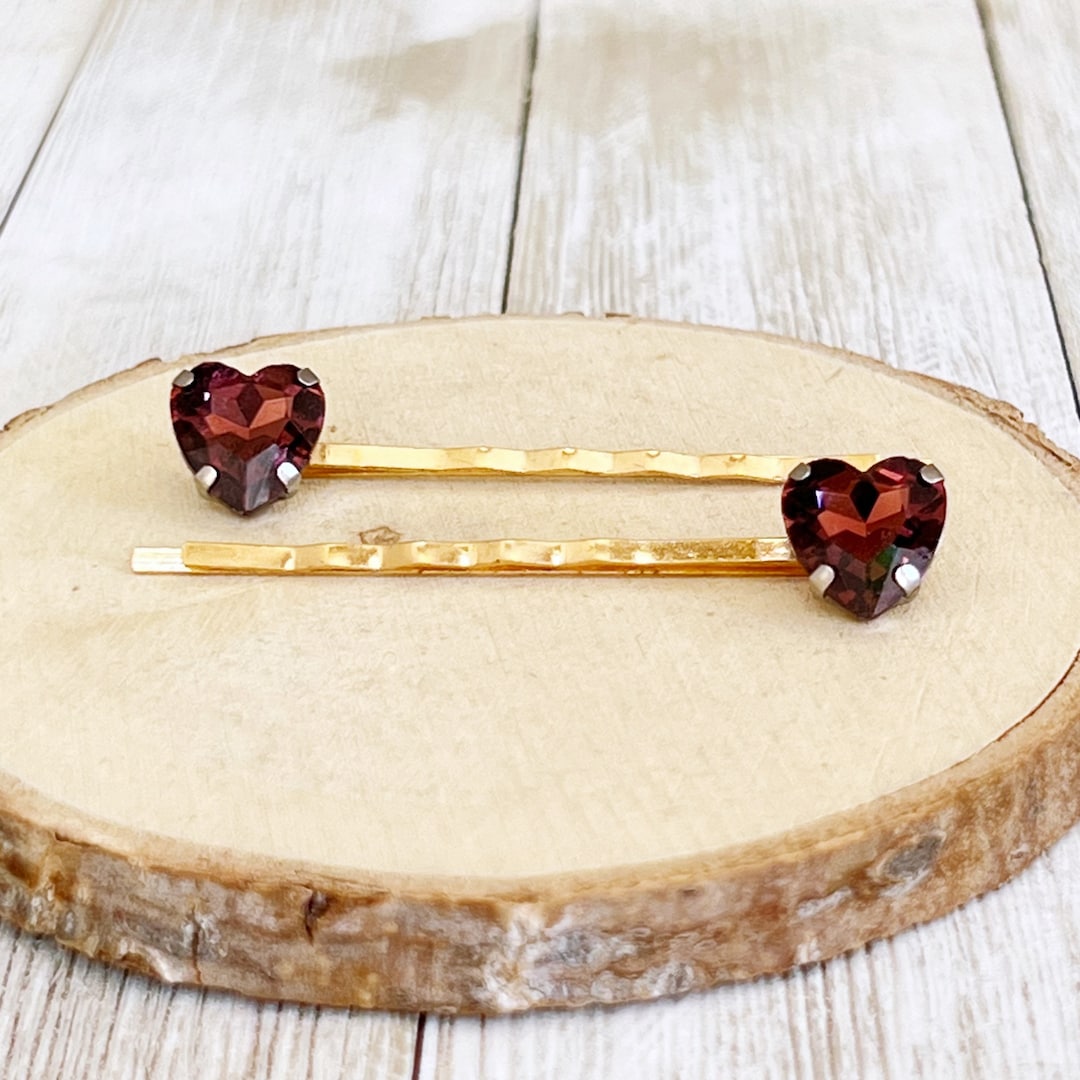 Rhinestone Hair Pins, Purple Heart Hair Pin, Hair Pins for Woman ...