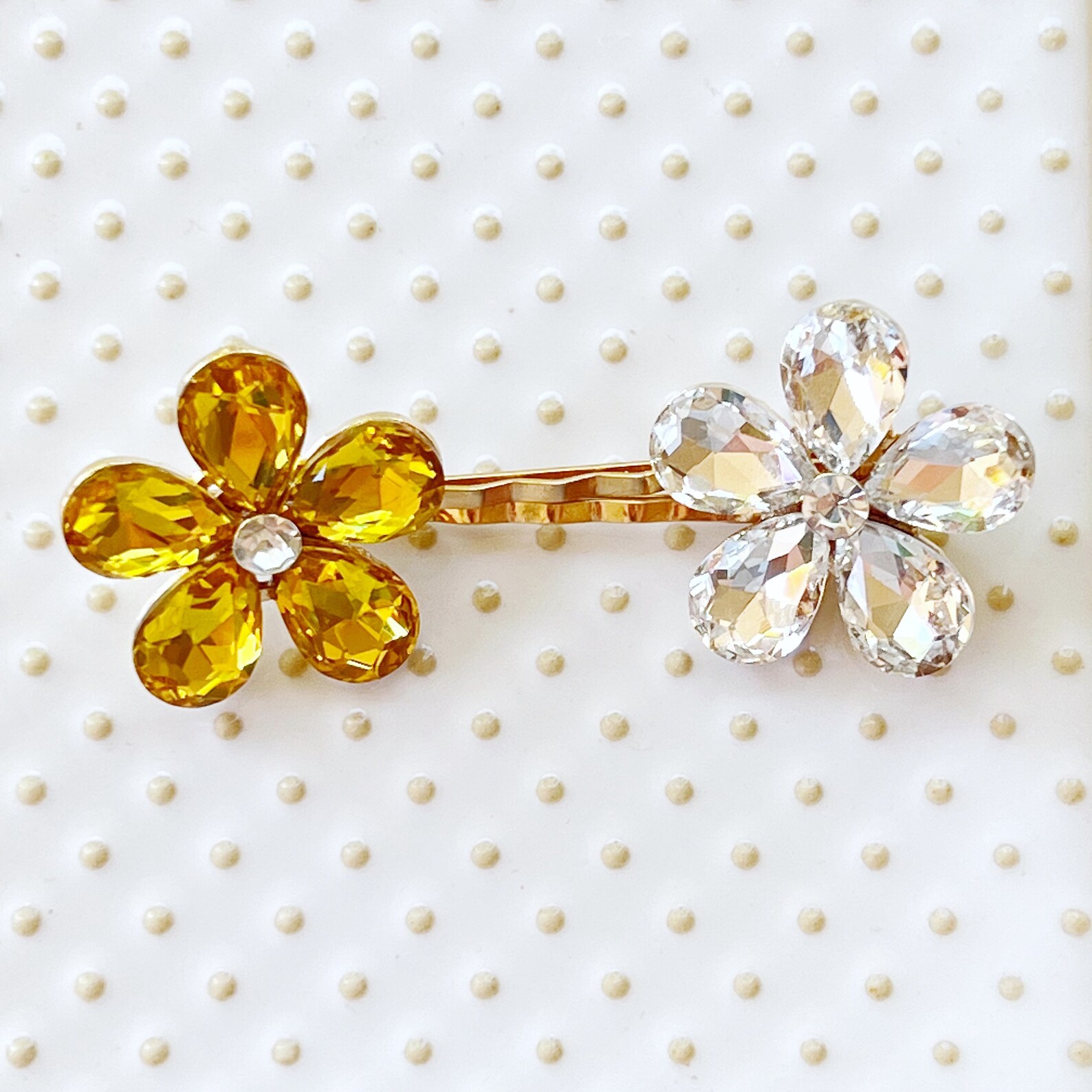 Rhinestone Hair Pins Yellow Flower Hair Pin Hair Pins for - Etsy