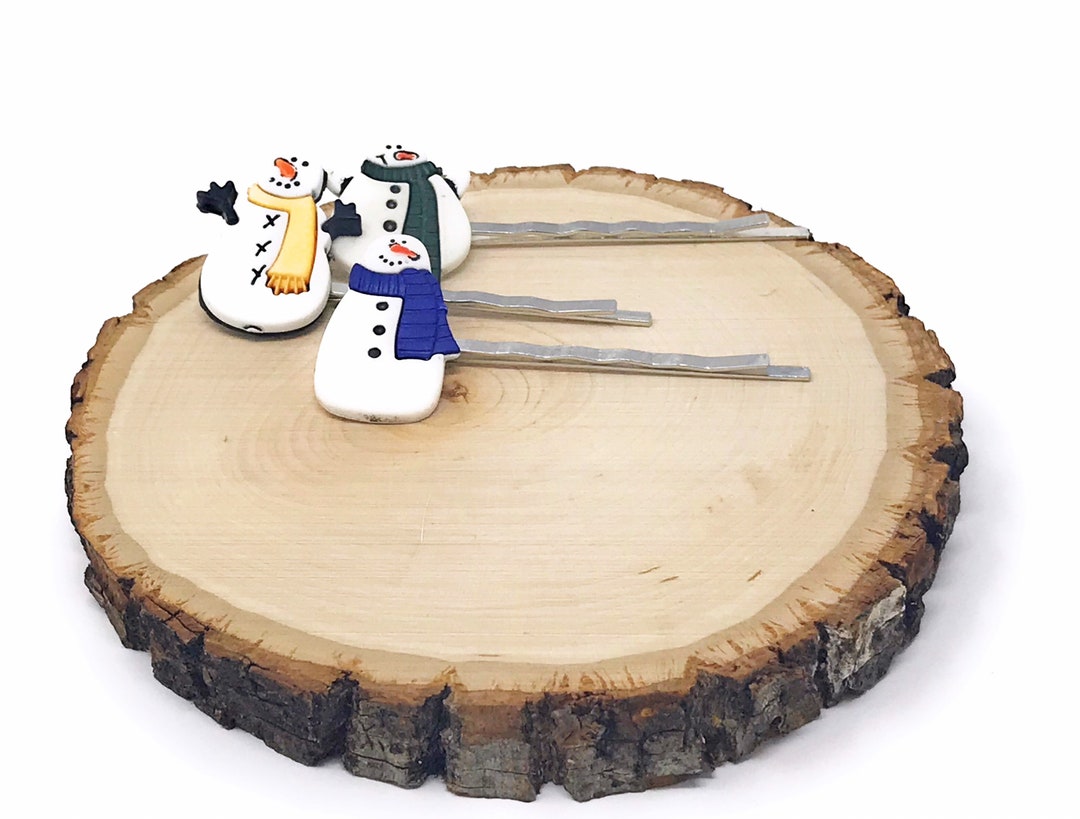 Snowman Hair Pins, Winter Hair Pins, Christmas Hair Pins, Decorative ...