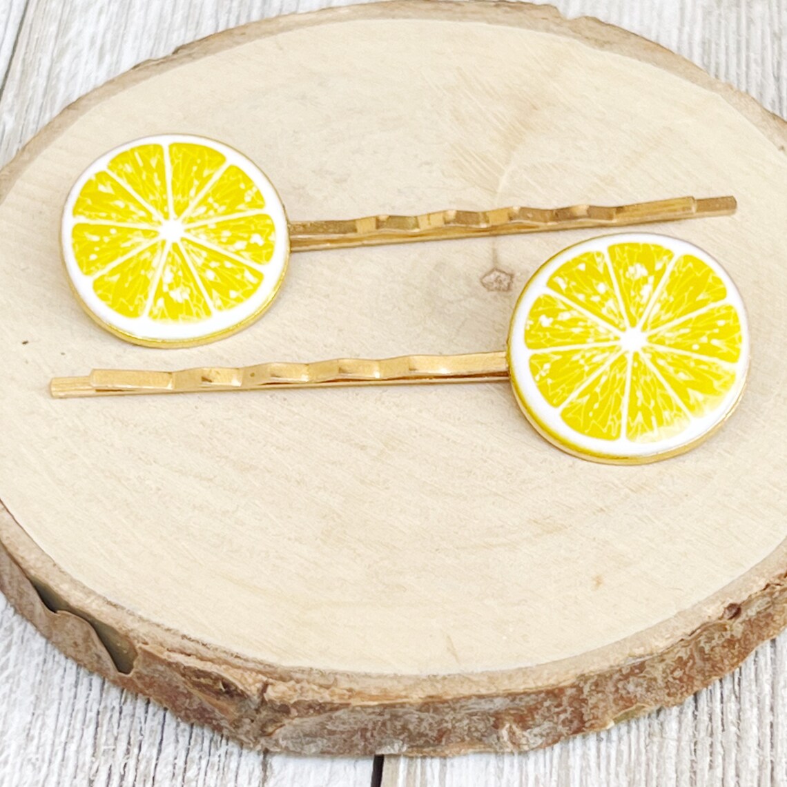 Lemon Bobby Pins Citrus Hair Pins Lemon Hair Pins Lime Hair - Etsy