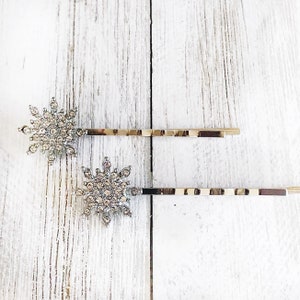 Snowflake Hair Pin, Christmas Hair Pin, Winter Hair Pin, Rhinestone ...