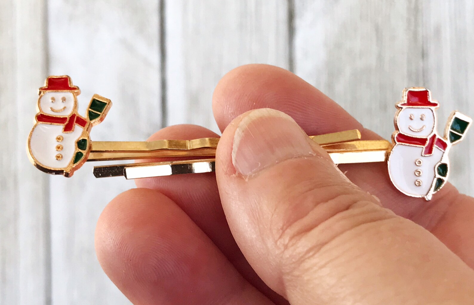 Christmas Snowman Hair Pin Snowman Bobby Pin Christmas Bobby - Etsy