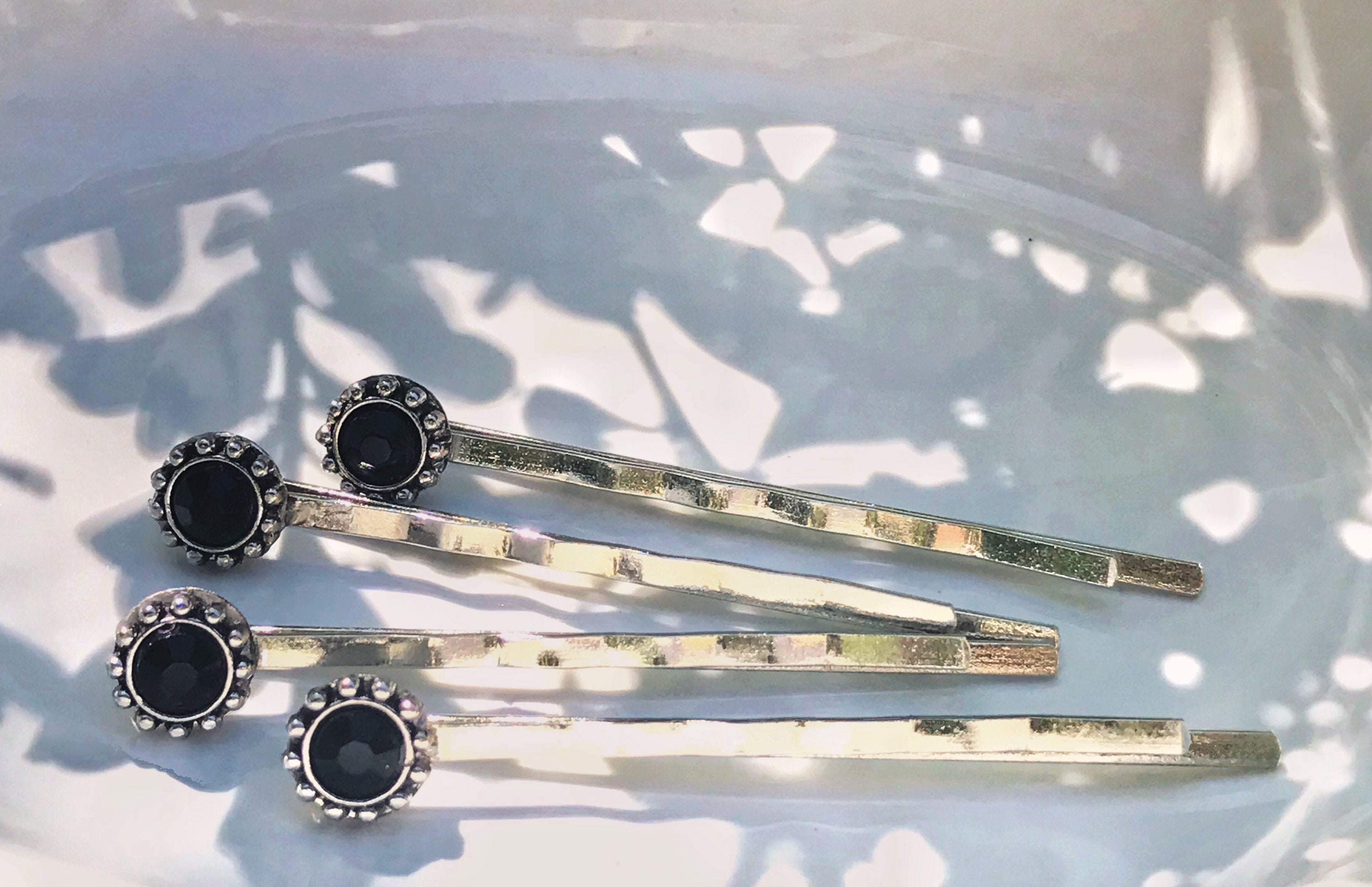 Boho Black Stone Hair Pins, Western Hair Pin, Cowgirl Hair Pin ...
