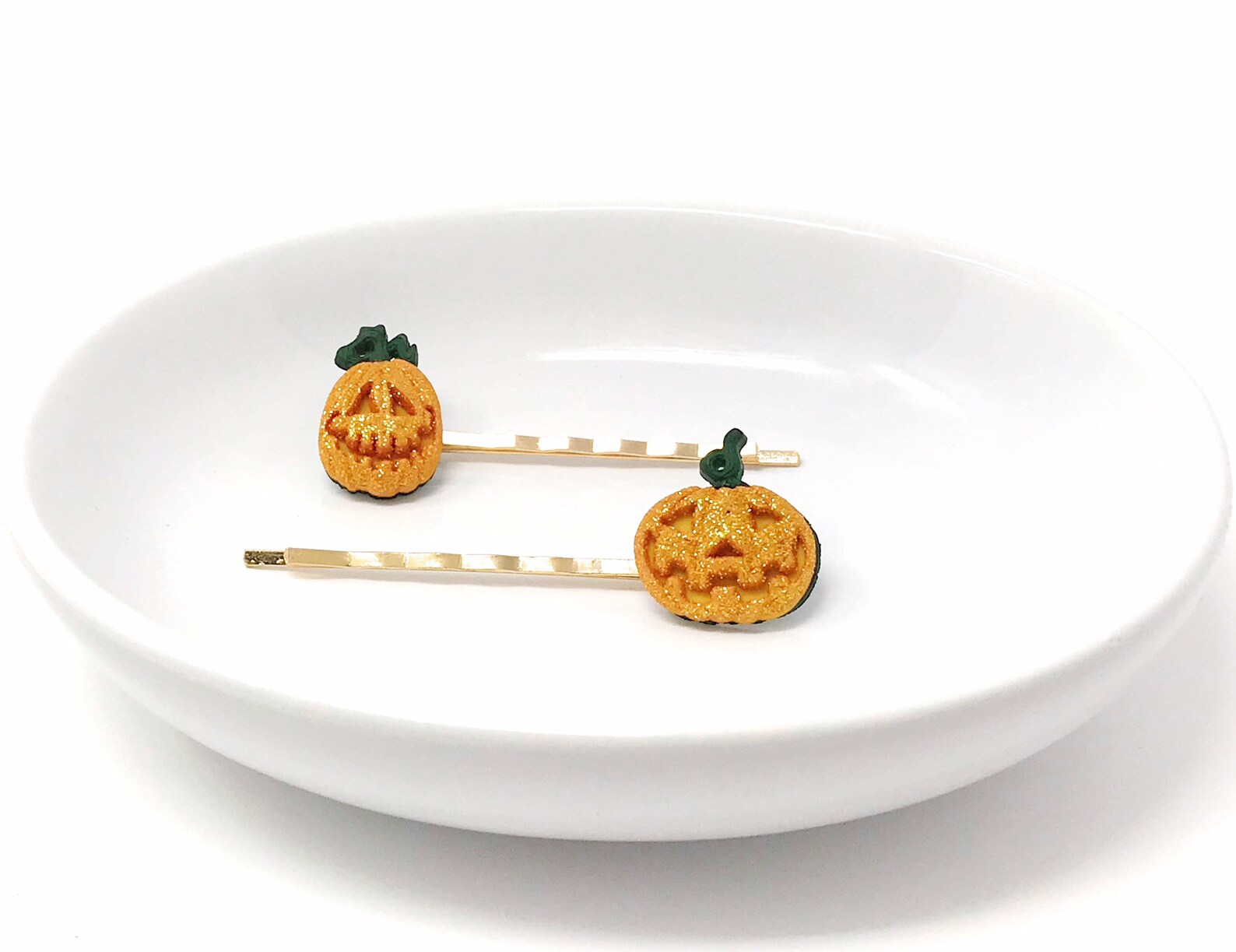Halloween Hair Pins Pumpkin Hair Pin Jack O Lantern Bobby | Etsy