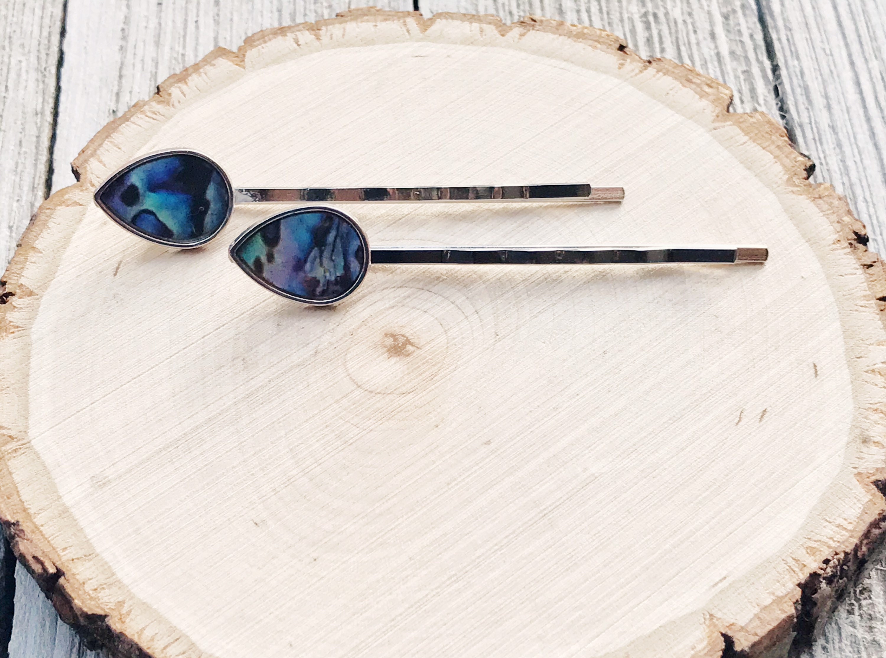 Teardrop Abalone Hair Pins, Beach Hair Pins, Shell Hair Pins, Sea Shell ...