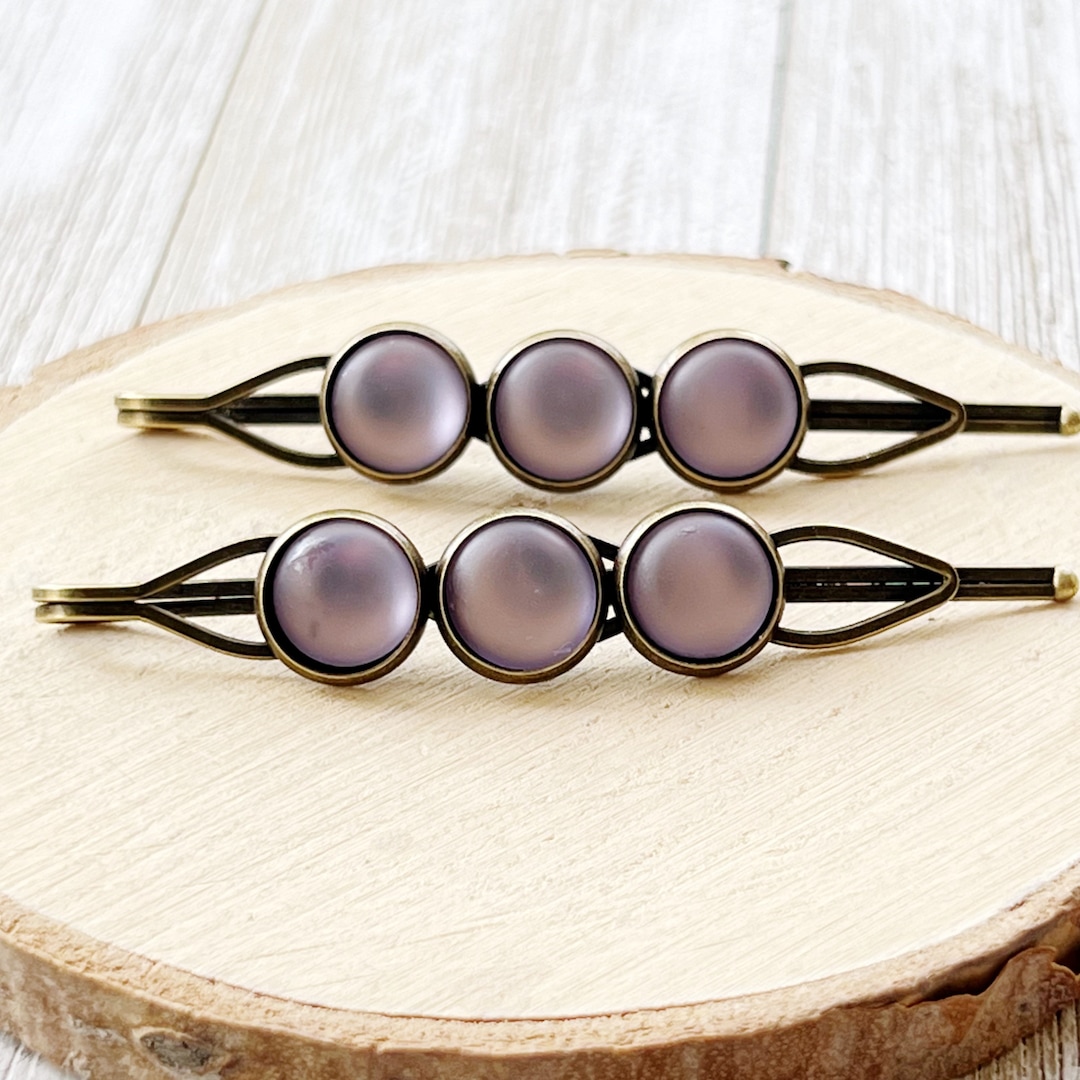 Purple Rhinestone Bobby Pins, Cute Womens Hair Clips, Pretty Bobby Pins ...