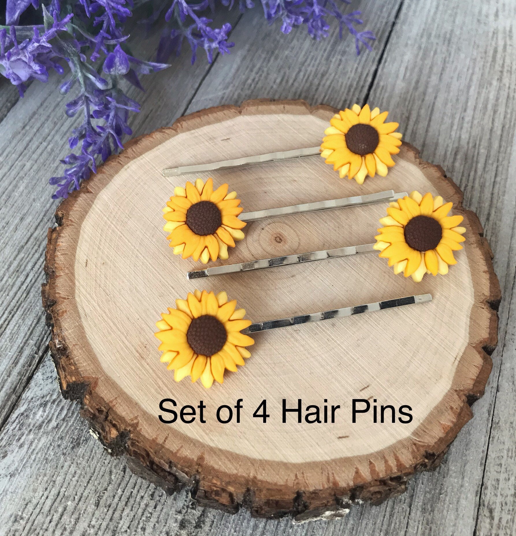 Sunflower Hair Pins Sunflower Hair Clips Floral Hair Pins | Etsy