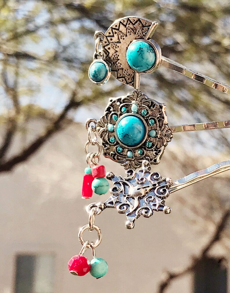 Turquoise Hair Pins Western Hair Pin Cowgirl Hair Pin | Etsy
