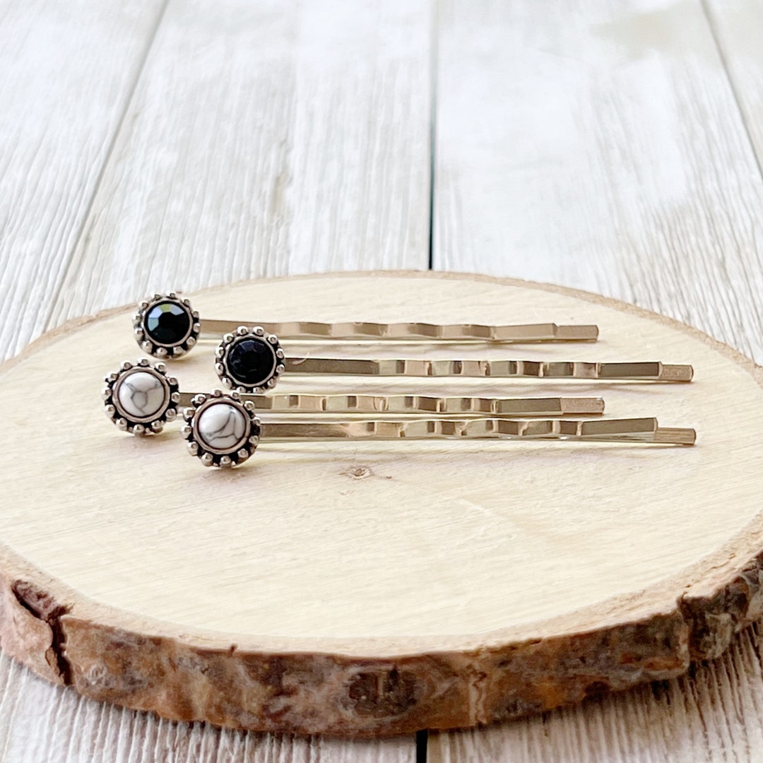 Boho White Stone Hair Pins, Western Hair Pin, Cowgirl Hair Pin ...