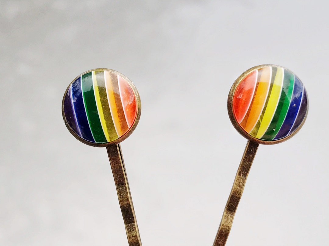 Rainbow Hair Pins, Summer Hair Pins, Retro Vintage Hair Clips, Womans ...