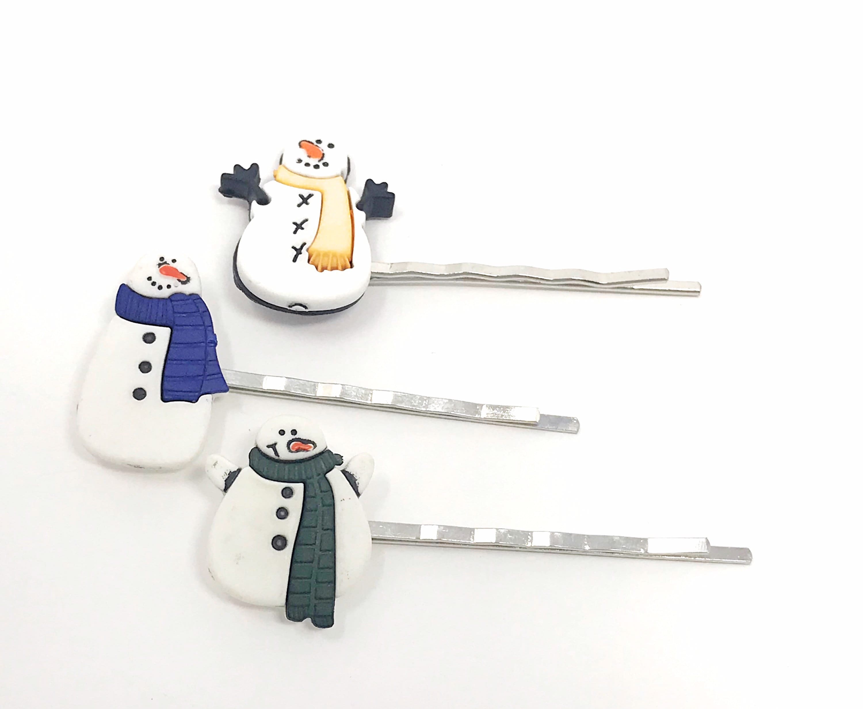 Snowman Hair Pins Winter Hair Pins Christmas Hair Pins - Etsy