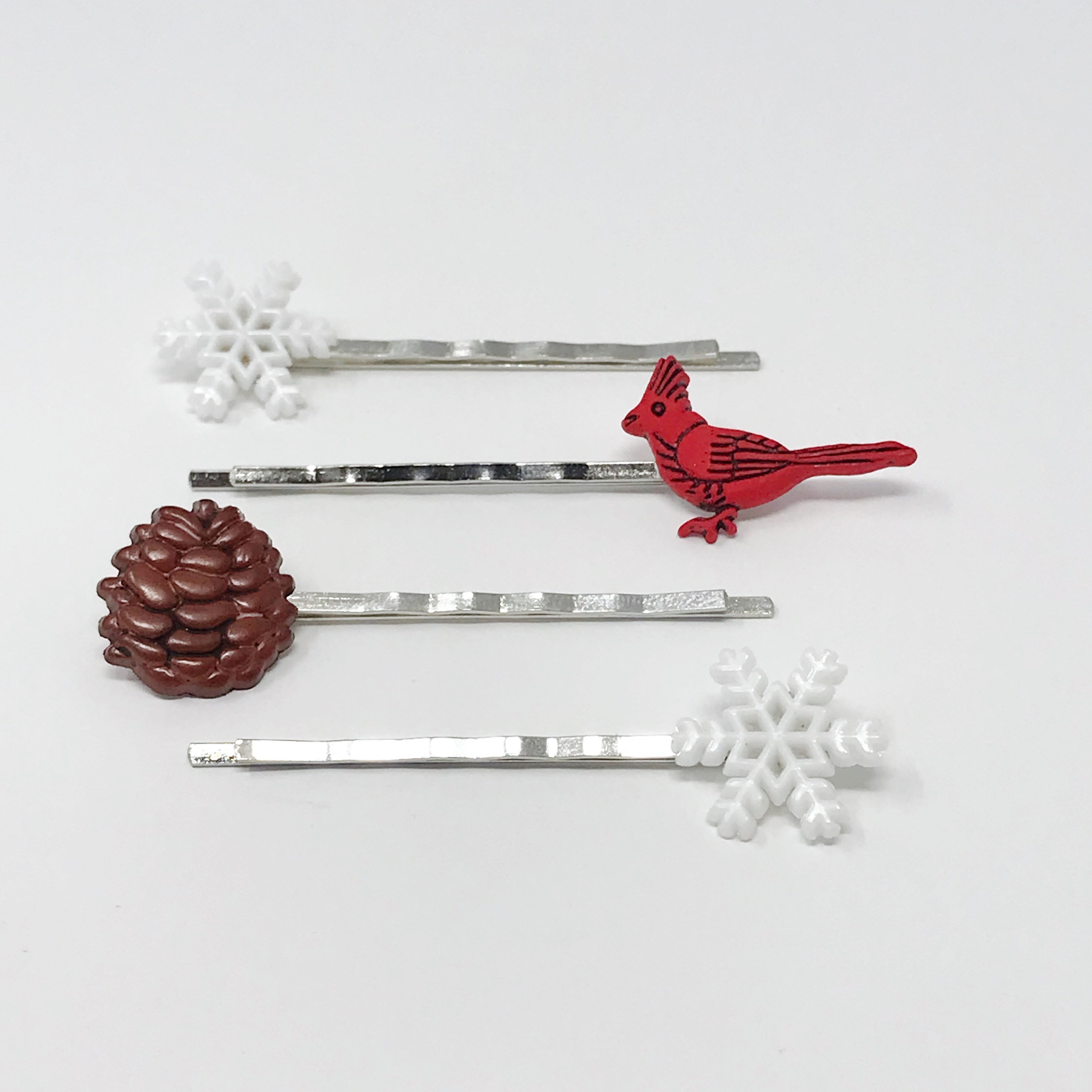 Winter Hair Pins, Christmas Hair Pins, Pinecone Bobby Pins, Womens Hair ...