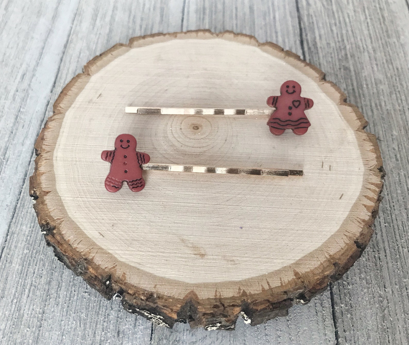 Christmas Hair Pins, Gingerbread Man Hair Pin, Christmas Hair Clip ...