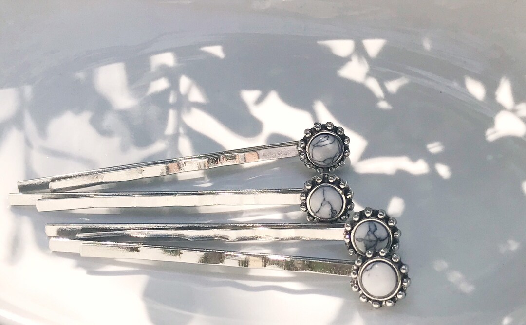 Boho White Stone Hair Pins Western Hair Pin Cowgirl Hair - Etsy