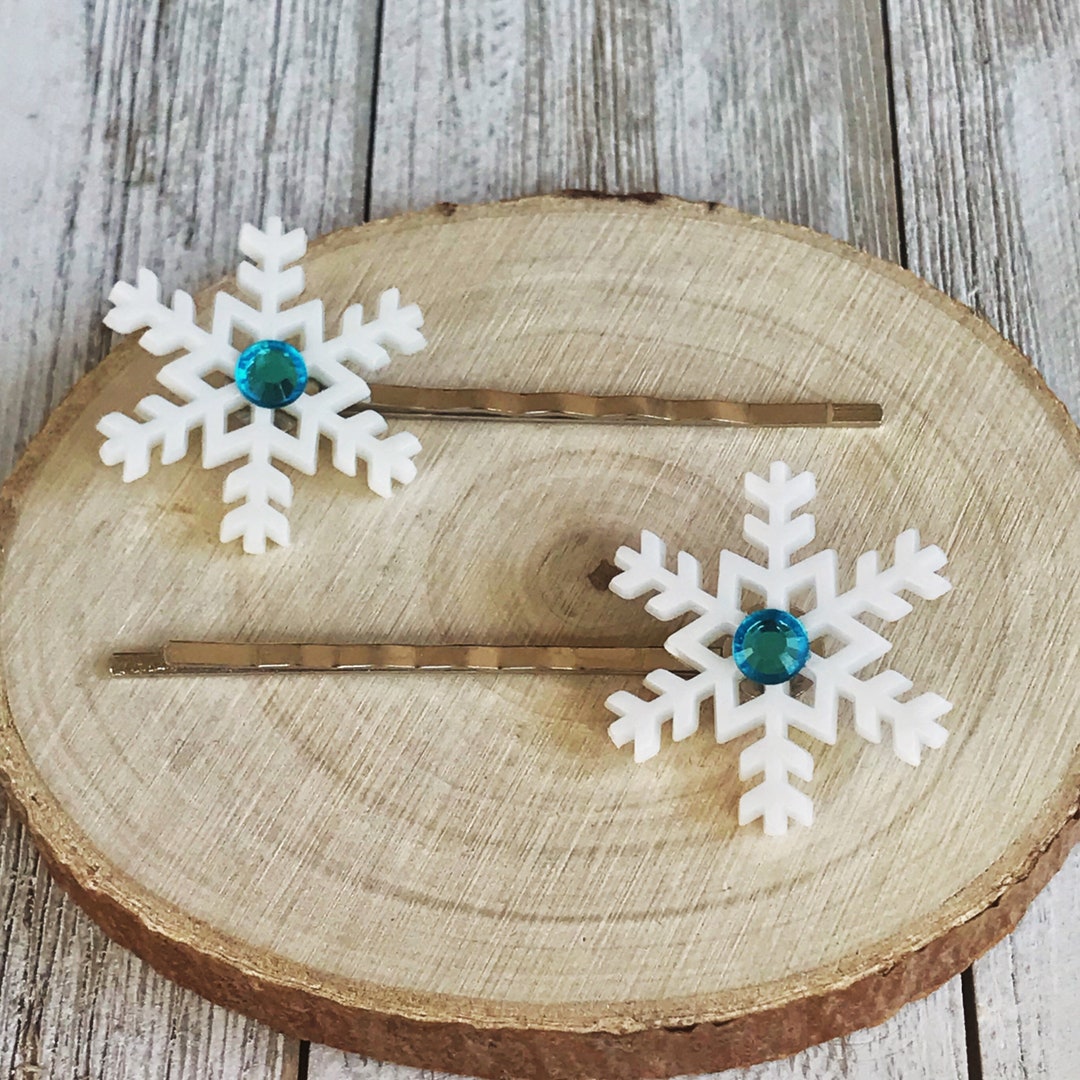 Snowflake Hair Pin, Christmas Hair Clip, Winter Barrette, Snowflake ...