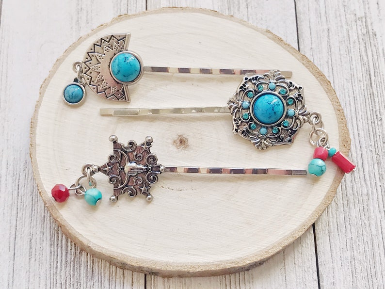 Turquoise Hair Pins Western Hair Pin Cowgirl Hair Pin | Etsy