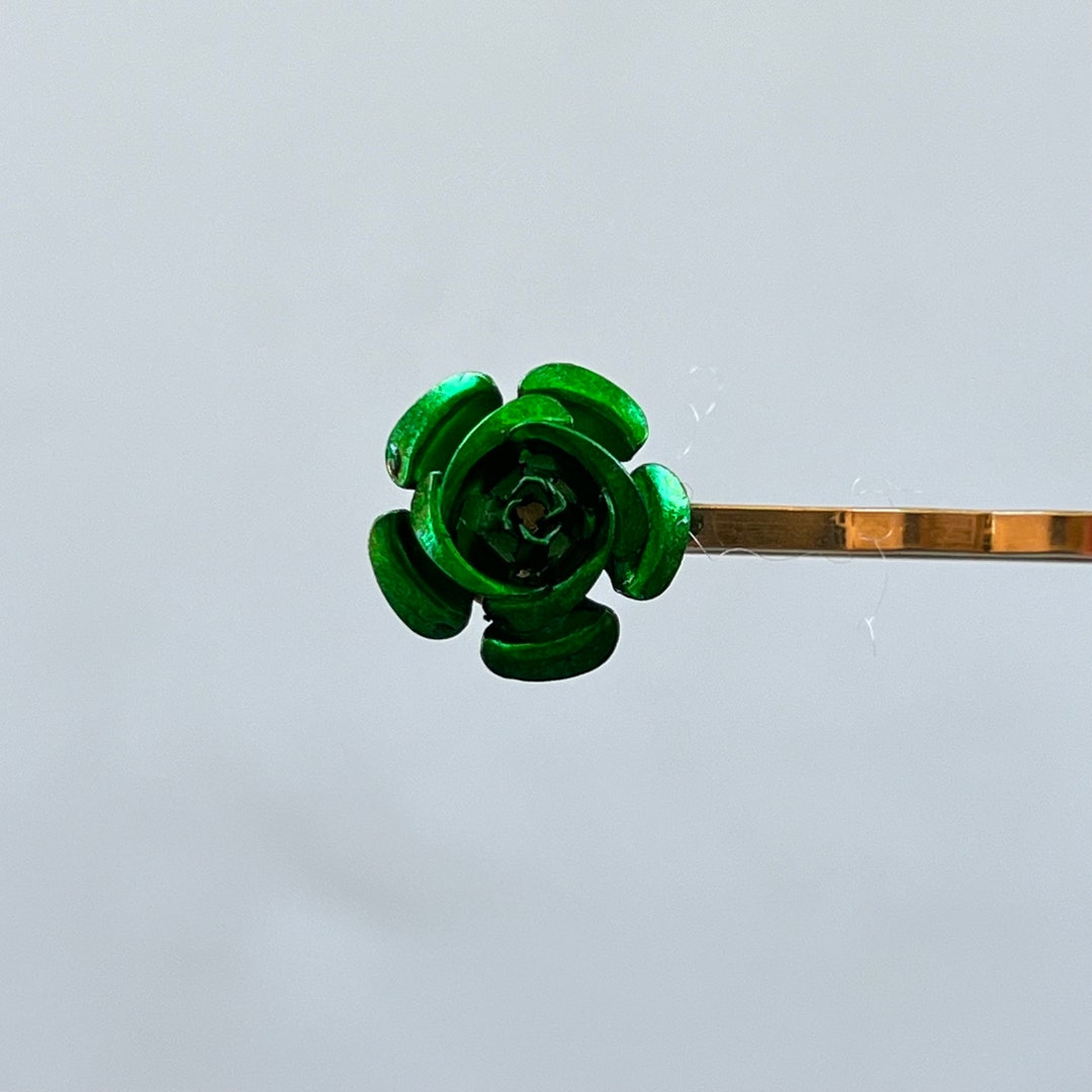 Pick Your Color, Gold or Green Aluminum Flowers, Individual Hair Pins ...