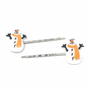Snowman Hair Pins, Winter Hair Pins, Christmas Hair Pins, Decorative ...