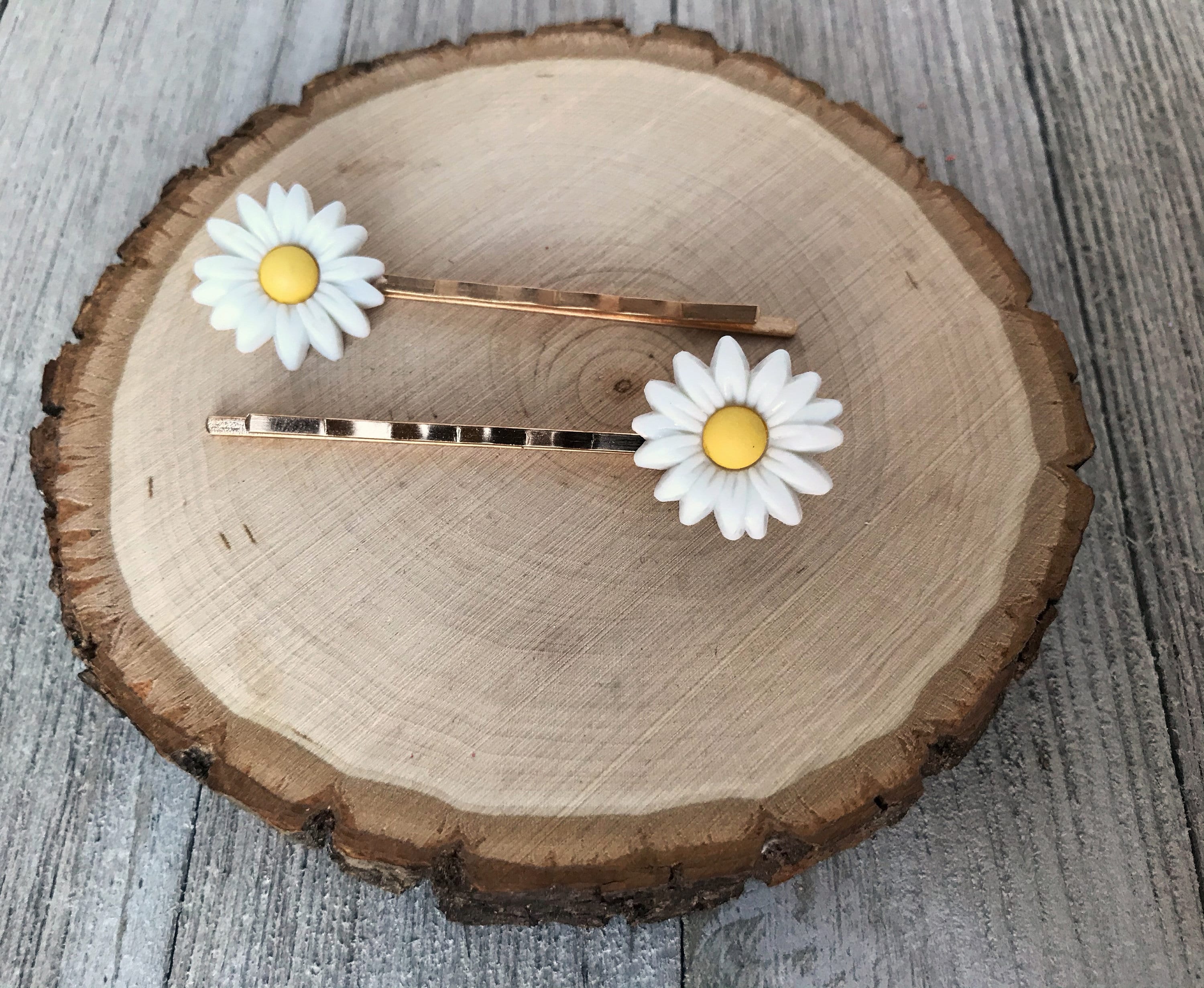 Daisy Hair Pins Floral Hair Pin Wedding Hair Flower Womens | Etsy