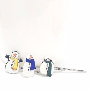 Snowman Hair Pins, Winter Hair Pins, Christmas Hair Pins, Decorative ...