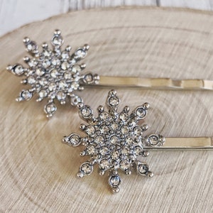 Snowflake Hair Pin, Christmas Hair Pin, Winter Hair Pin, Rhinestone ...