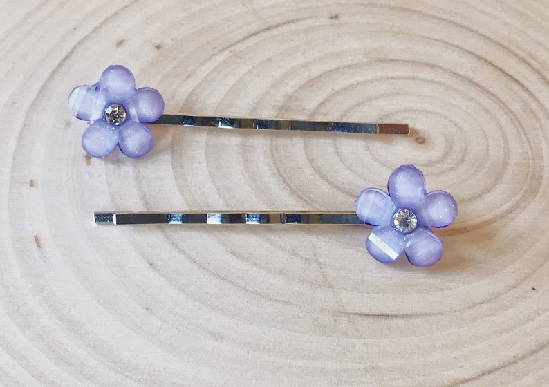 Purple Flower Hair Pins Purple Bobby Pins Womens Hair Pins | Etsy