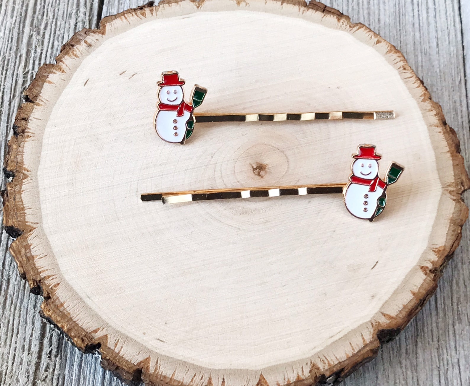 Christmas Snowman Hair Pin Snowman Bobby Pin Christmas Bobby - Etsy