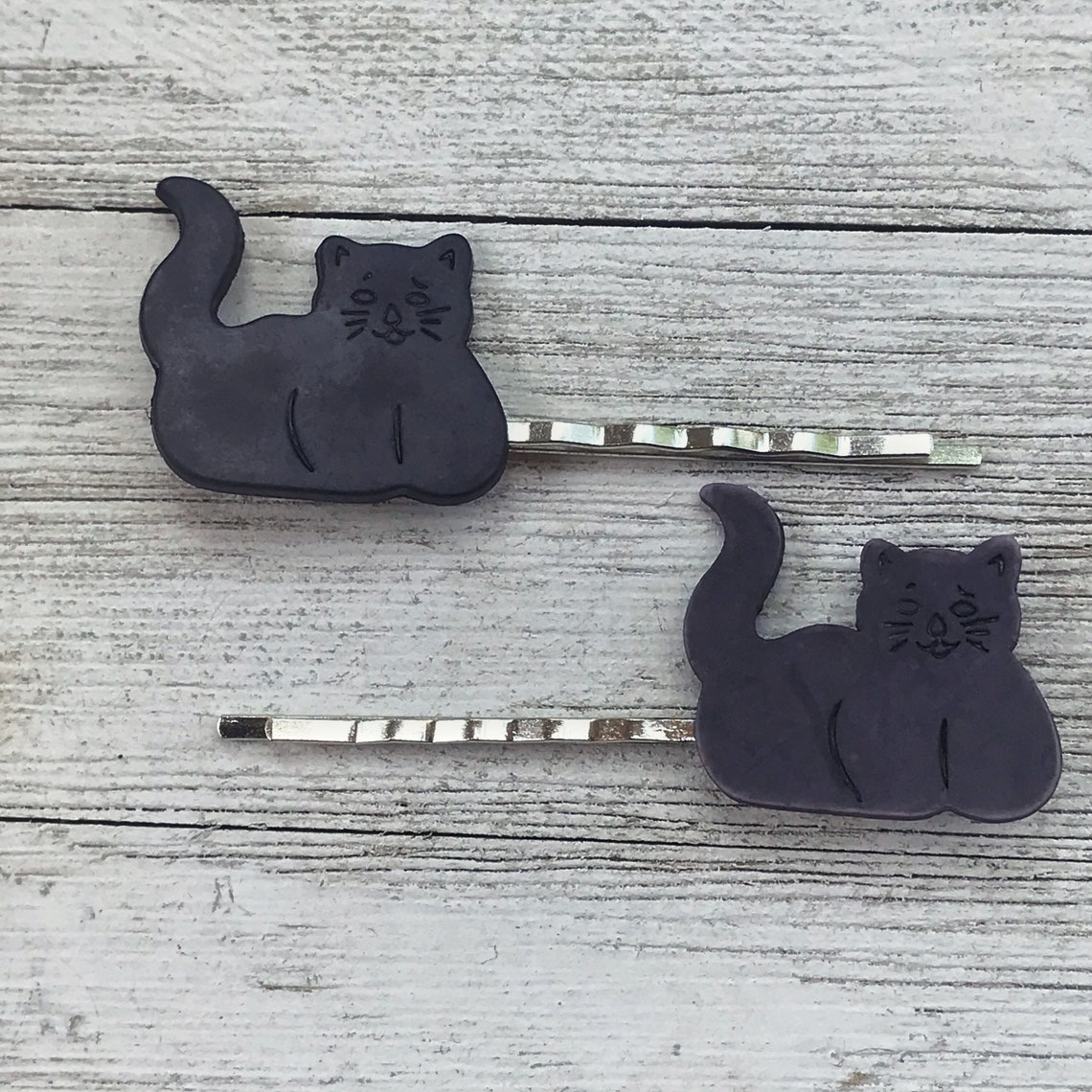 Cat Hair Pin Gray Cat Bobby Pin Hair Clip for Women Cat | Etsy