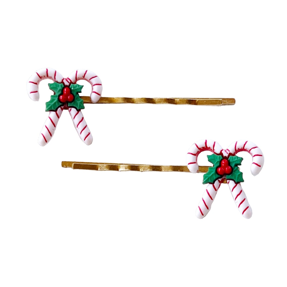 Christmas Hair Pins, Candy Cane Bobby Pins, Holiday Hair Pins ...