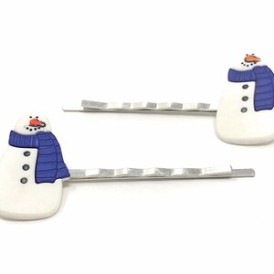Snowman Hair Pins, Winter Hair Pins, Christmas Hair Pins, Decorative ...