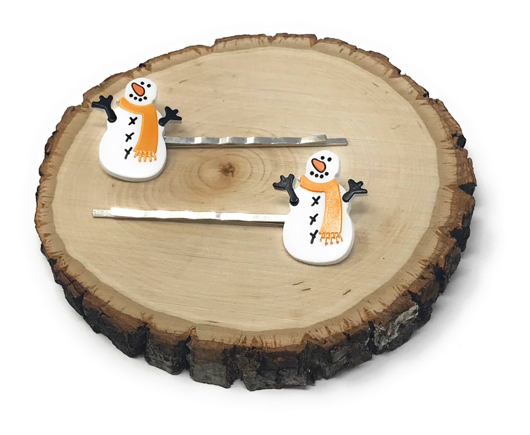 Snowman Hair Pins, Winter Hair Pins, Christmas Hair Pins, Decorative ...