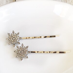 Snowflake Hair Pin, Christmas Hair Pin, Winter Hair Pin, Rhinestone ...