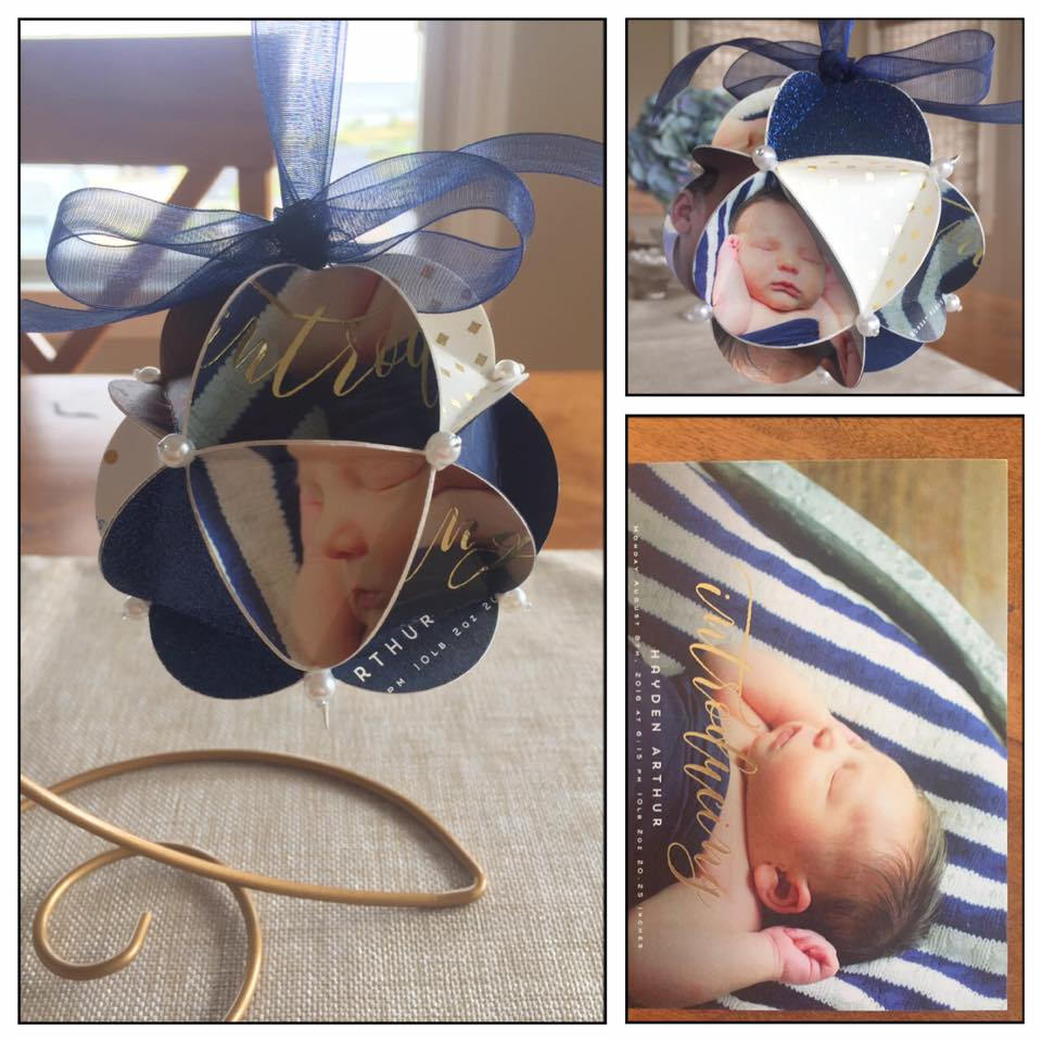 Keepsake Ornament Made of Birth Announcement Baby Shower 1st | Etsy