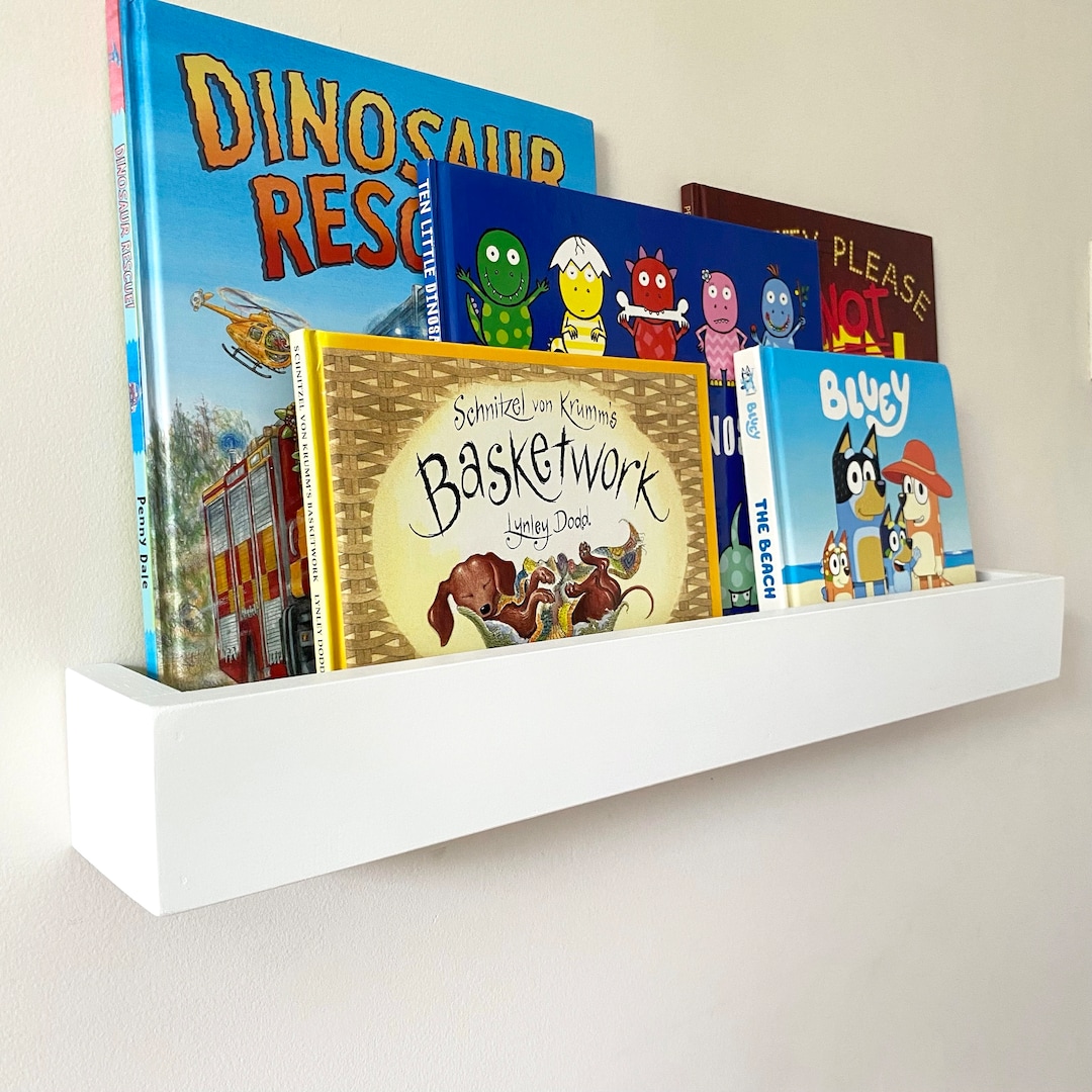 White Kids Bookshelf: Solid Front Kids Bookshelf Childrens Book Shelf ...