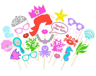 Printable Mermaid Photobooth Props | Etsy