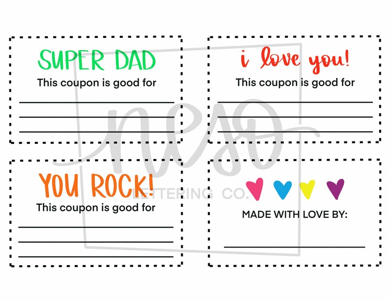Father’s Day Gift, Father’s Day Questionnaire, Father’s Day Coupon ...