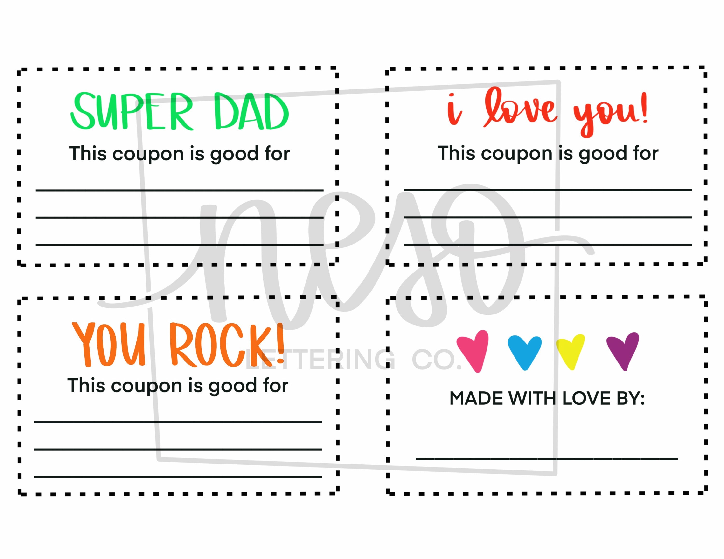 Father’s Day Gift, Father’s Day Questionnaire, Father’s Day Coupon ...