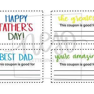 Father’s Day Gift, Father’s Day Questionnaire, Father’s Day Coupon ...