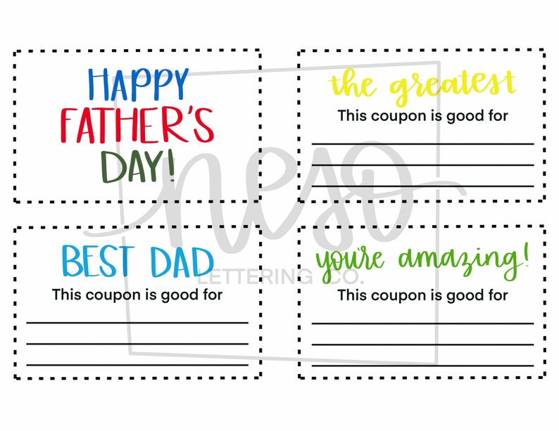 Father’s Day Gift, Father’s Day Questionnaire, Father’s Day Coupon ...