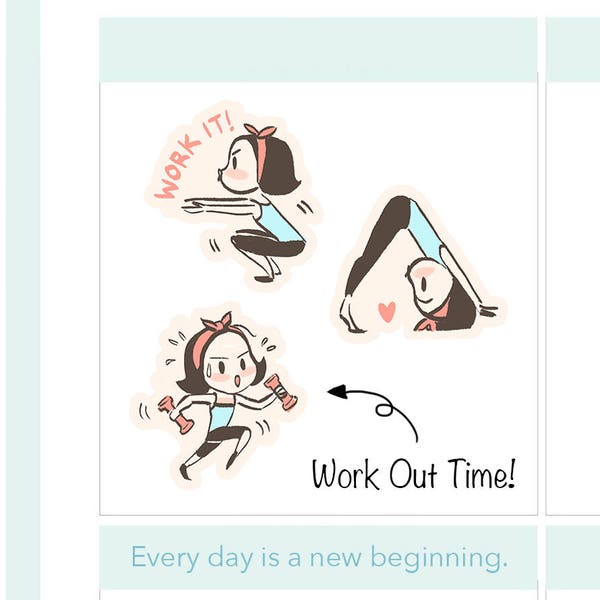 Work Out Stickers - Etsy