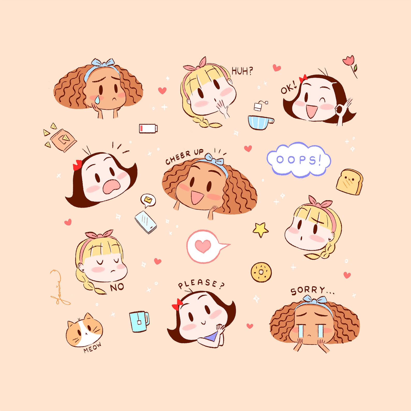 CoCo Cilla Daisy Variety Expression Mood Sticker Sheet | Etsy