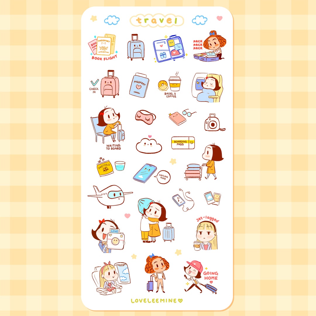 Travel Deco Sticker Sheet - Etsy