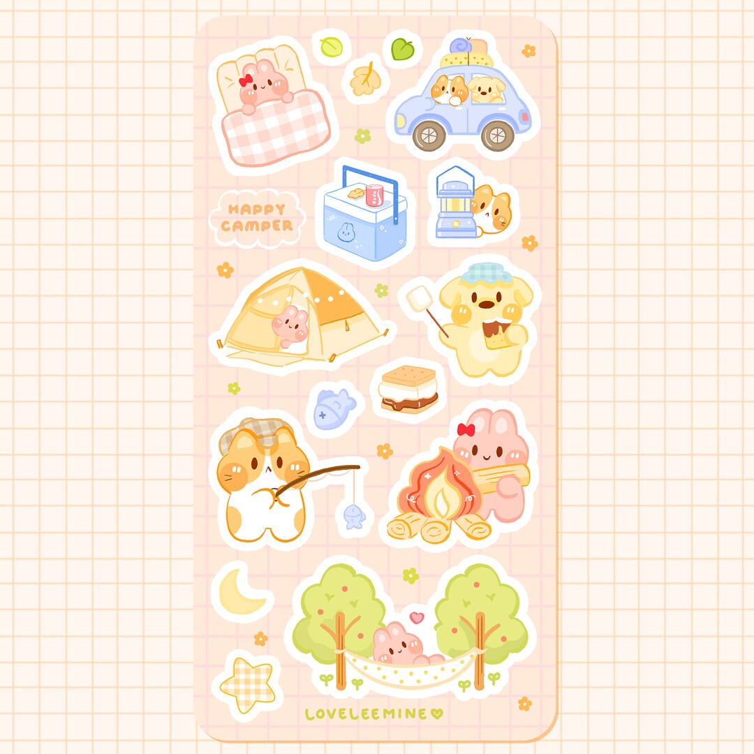 Happy Camper Deco Sticker Sheet - Etsy