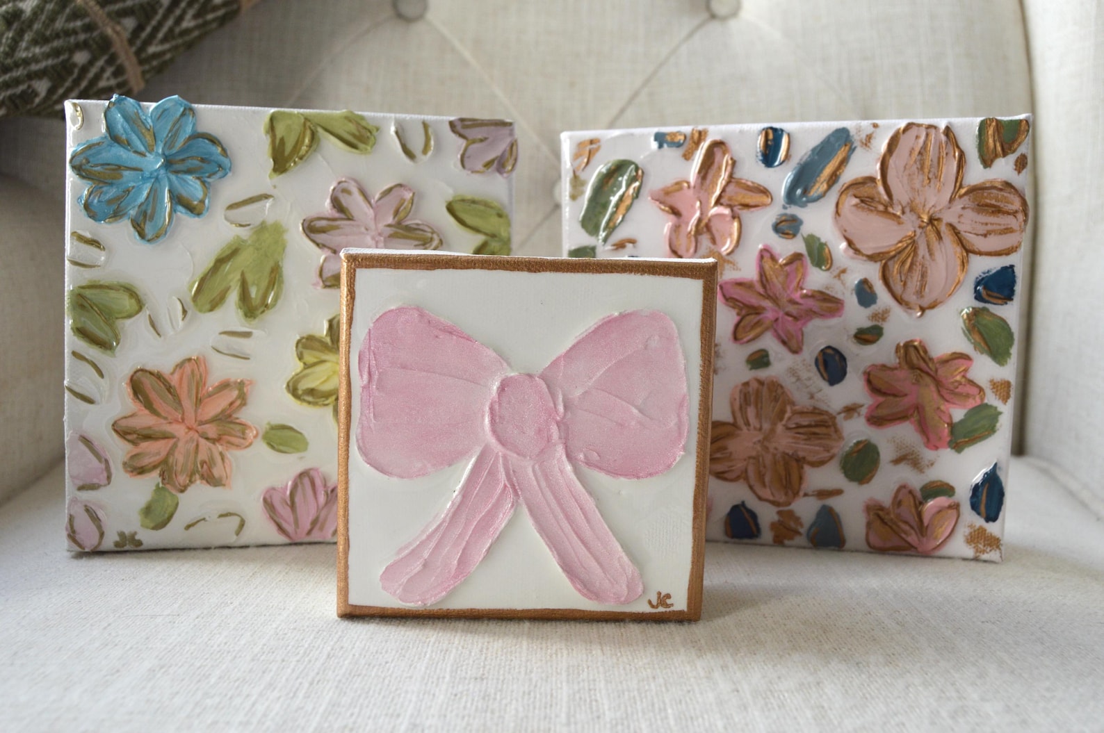 Mini Hearts 6x6 Painting Heart Decor Girls Room Decor Pink Hearts Gifts ...
