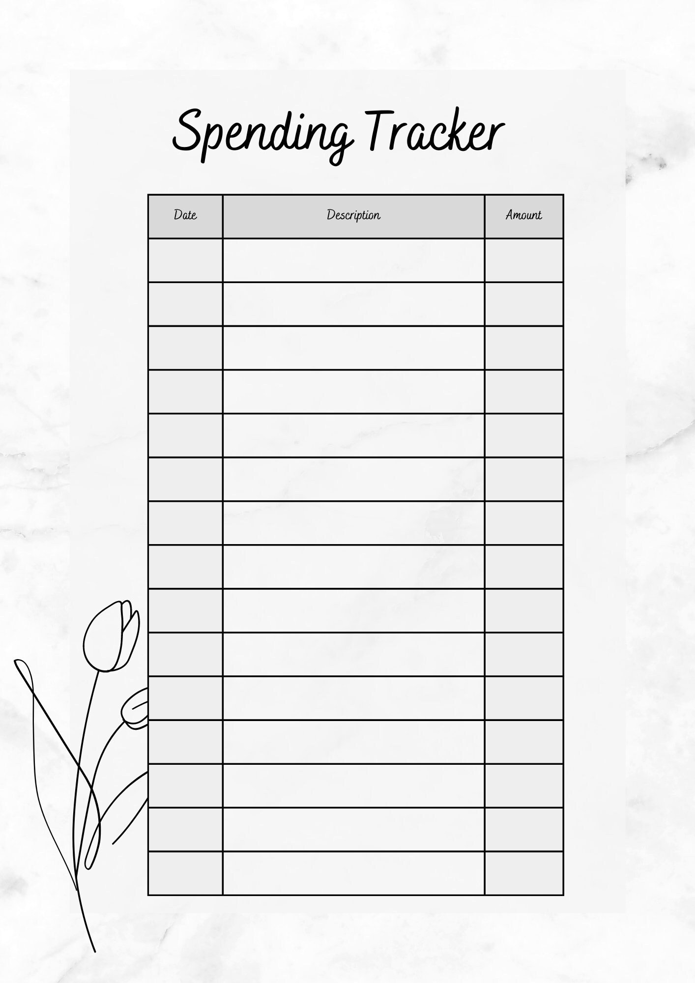 Spending Tracker Log - Etsy