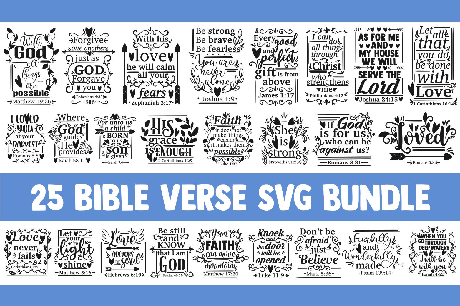 Bible Verse Svg Bundle Christian Svg Blessed Svg Religious Etsy