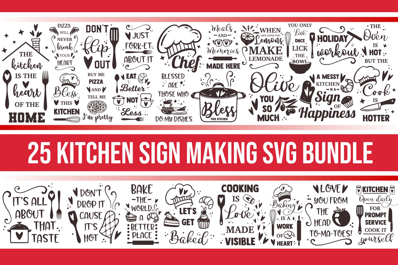 Kitchen SVG Bundle Sign Making Svg Svg Designs Cooking Svg - Etsy
