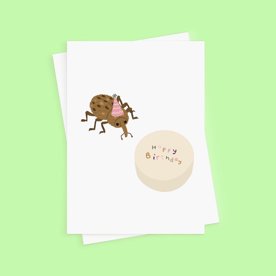 Weevil Print Birthday Card | Bug Birthday Card | Entomology Birthday ...