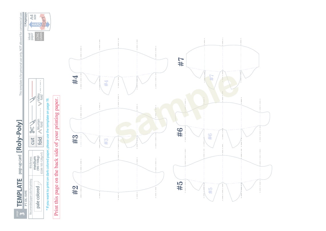 Template__pop-up Card__roly-poly (pdf_digital Download File) - Etsy Canada