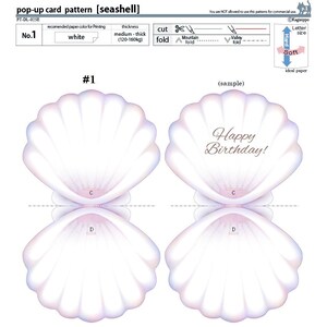 Pattern__pop-up Card__seashell pdf_digital Download File - Etsy